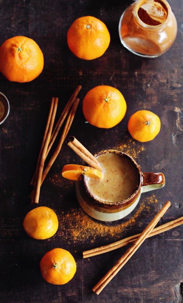 Almond milk chai with whiskey and orange - Rhubarbarians