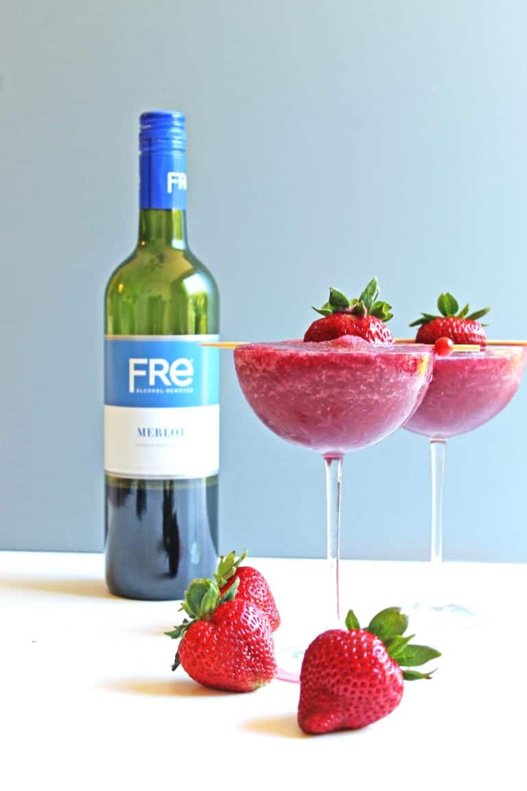 Strawberry merlot slushy mocktail - Rhubarbarians