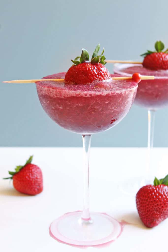 Strawberry merlot slushy mocktail - Rhubarbarians