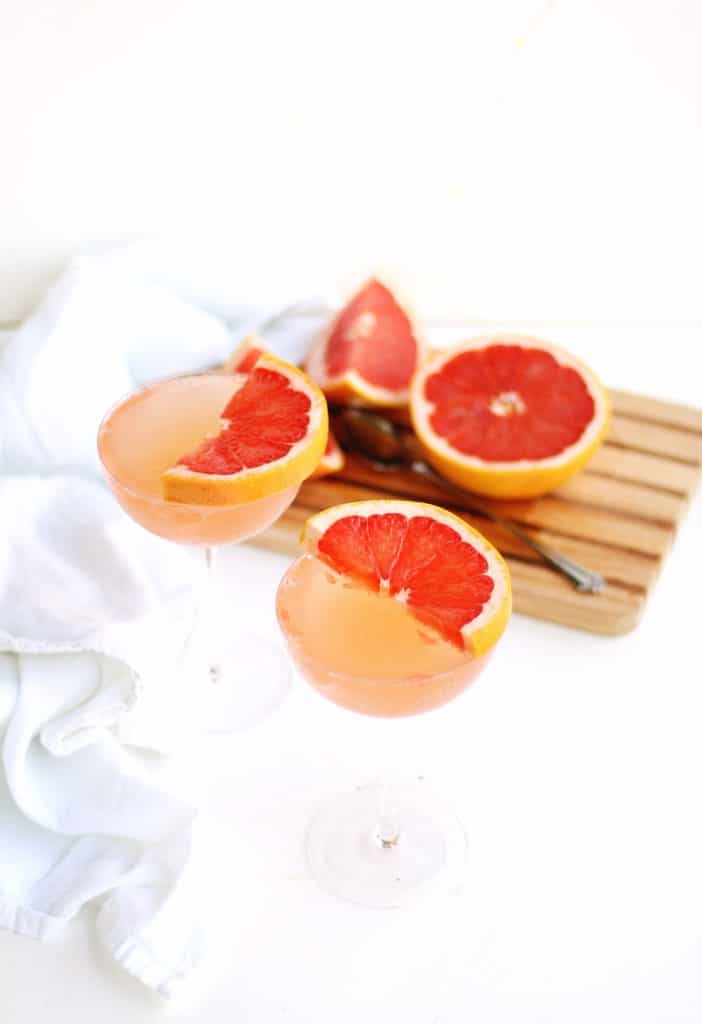 Fresh grapefruit mimosa with honey - Rhubarbarians