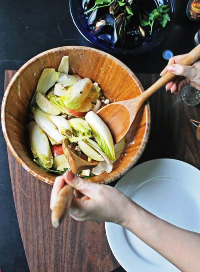 Crisp Belgian endive salad with apples and goat cheese - Rhubarbarians